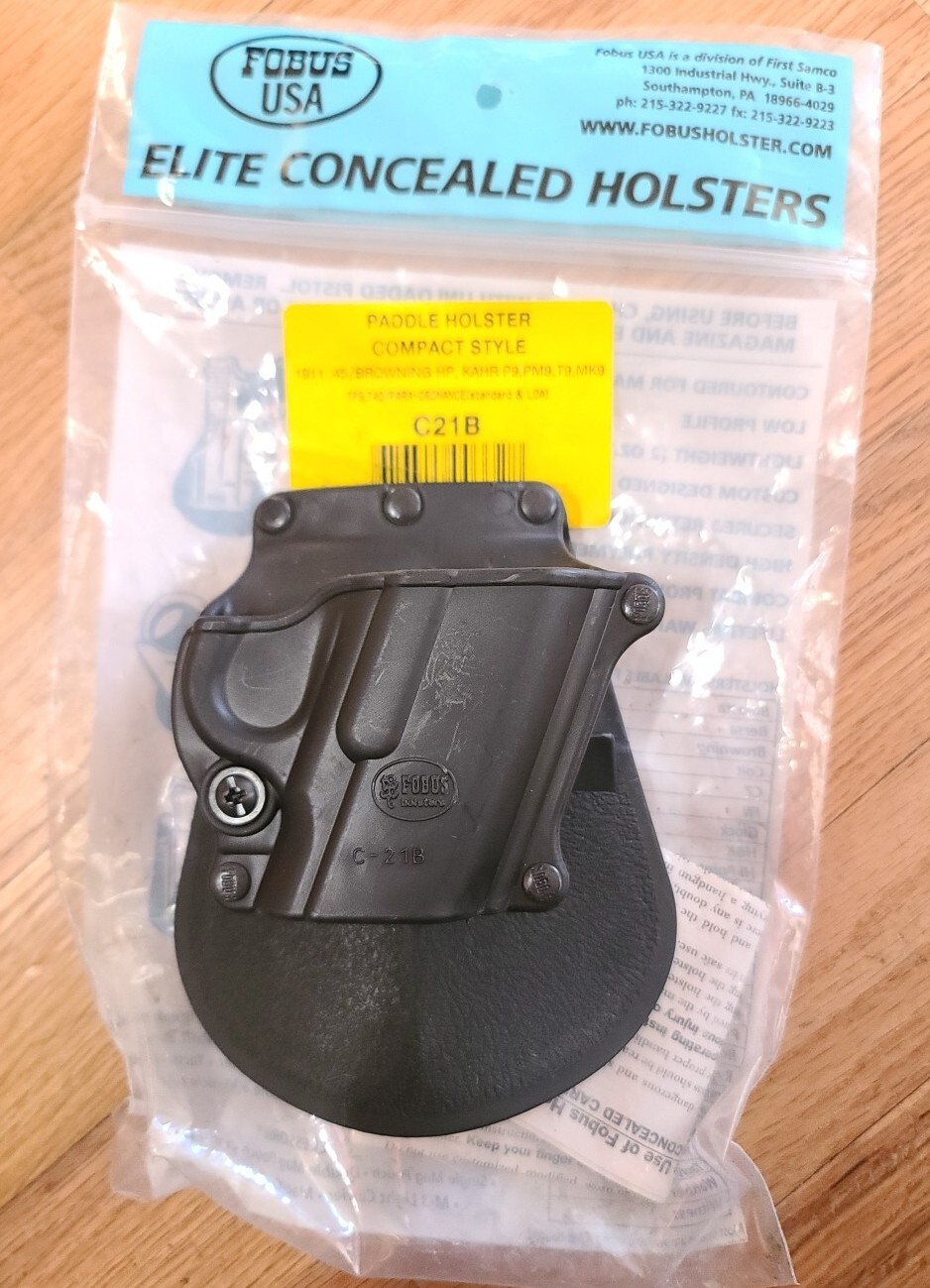 FOBUS C21B Compact 1911 Style .45 Browning Kahr P9/PM9/MK9 Paddle Gun ...