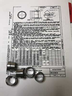 (5ea) MS20819-12C 3/4” Flared Tube Sleeve, 316SS Stainless, AN819-12C ...