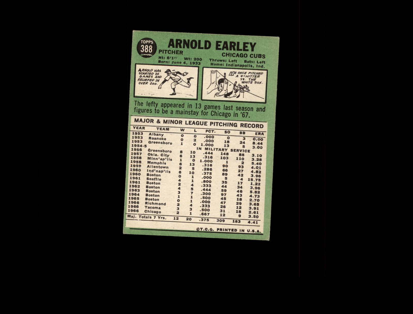 1967 Topps 388 Arnold Earley DP VG #D751907 | eBay