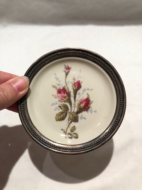 Rosenthal Bahnhof Selb Moss Rose Butter Pat Coaster Porcelain Germany ...