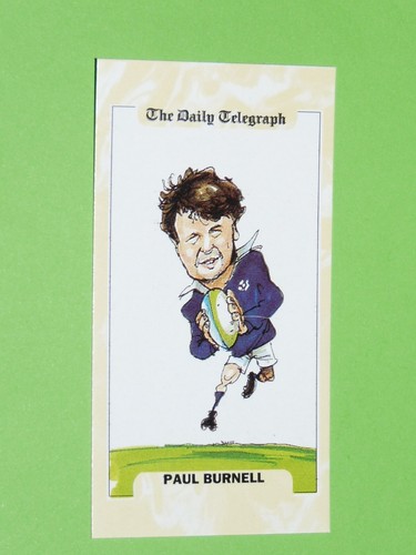 DAILY TELEGRAPH CARD 1995 RUGBY COUPE MONDE PAUL BURNELL ECOSSE ...