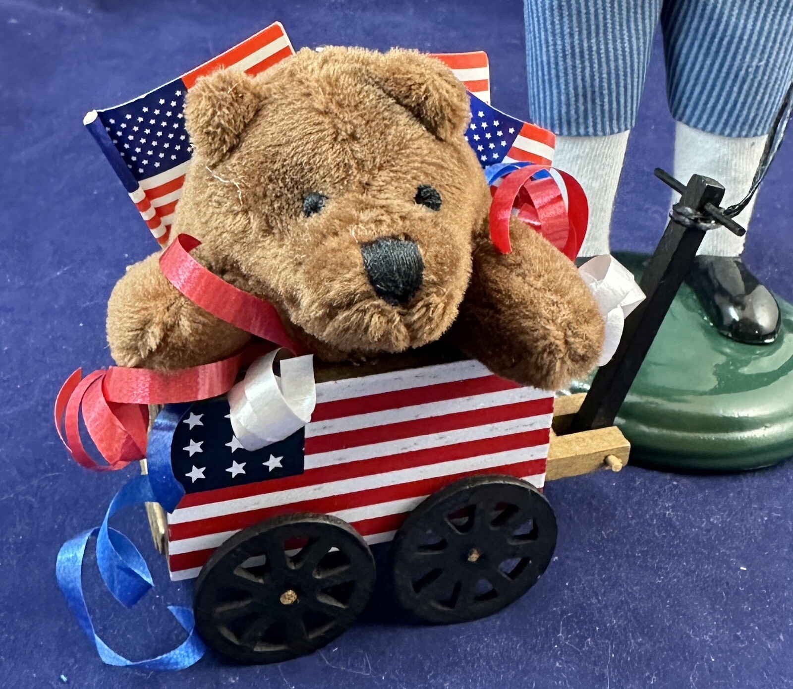 BYERS CHOICE 2020 Patriotic Boy with Flag Wagon EUC USA | eBay