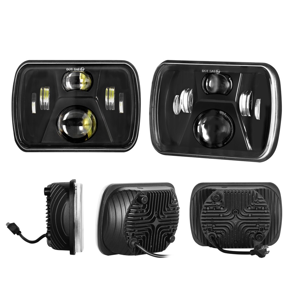 5x7" 7x6" LED Headlights Hi/Lo Sealed Beam For 1976-1986 Ford F150 F ...