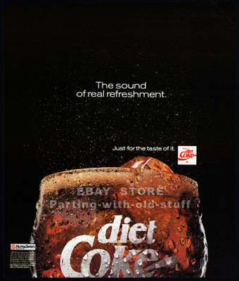 DIET COKE : Sound of Real Refreshment__Original 1991 print AD promo ...
