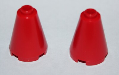 2 x Cone rouge Lego Red Cone ref 3942c/set 7739 6939 3178 6348 5590 ...