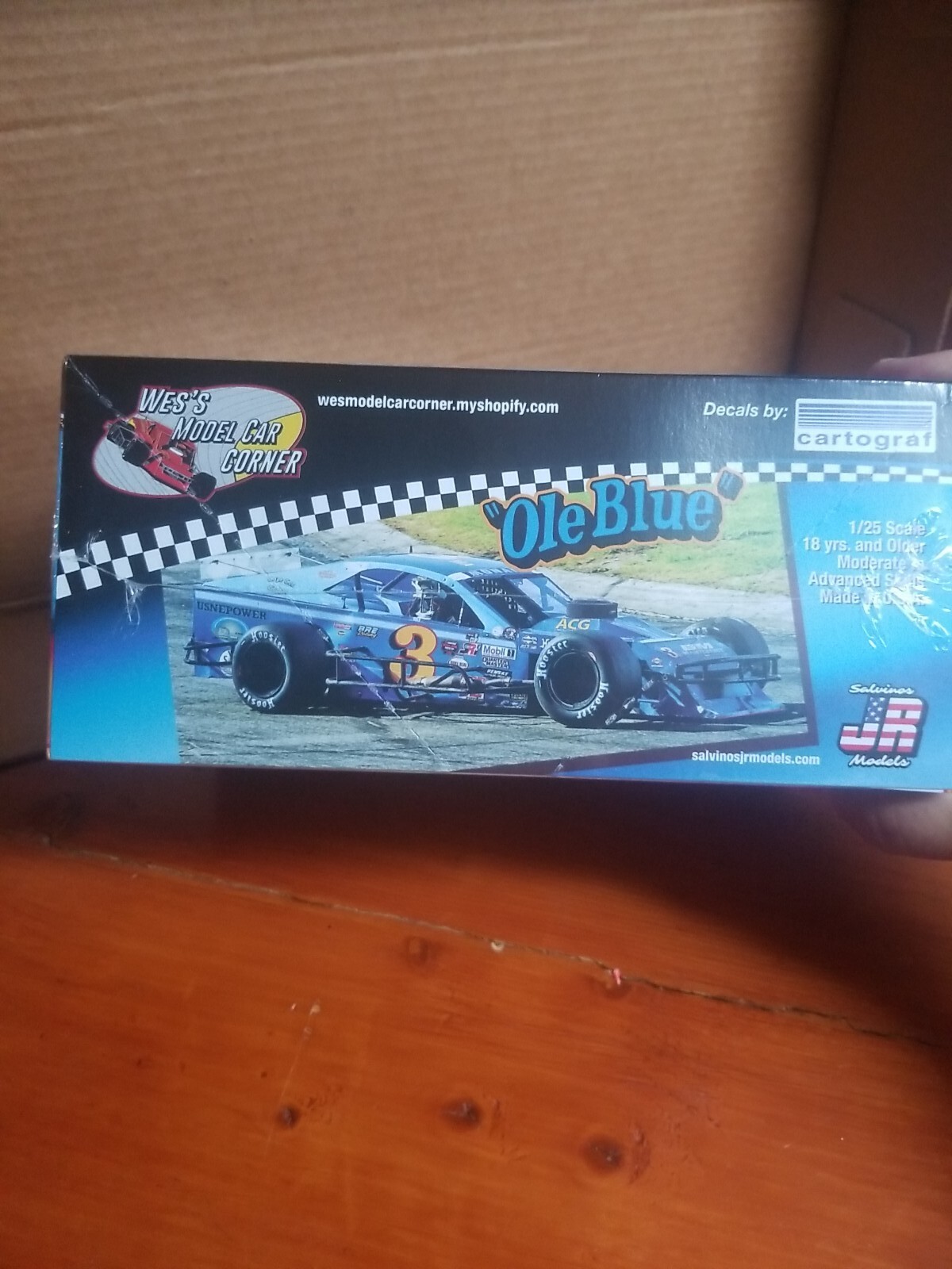 Salvinos JR Ole Blue Racing Asphalt Modified Race Car Model Kit - Blue ...