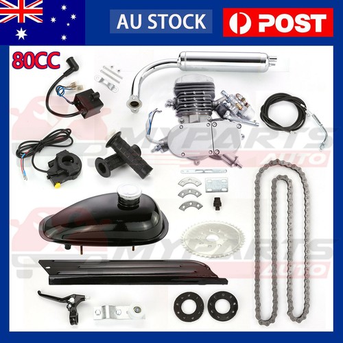 2 Stroke 80CC Motorized Push Bike Motorised Bicycle Petrol Gas Motor ...