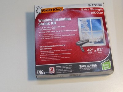 Frost King Window Insulation Indoor Shrink Kit 3 Pack 42” X 62” 1.5mil ...