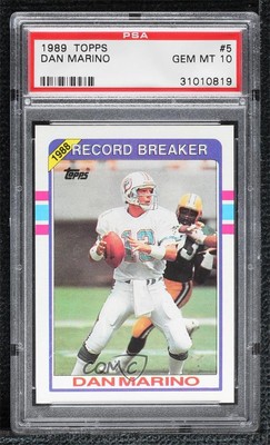 1989 Topps Record Breaker Dan Marino #5 PSA 10 GEM MT HOF | eBay