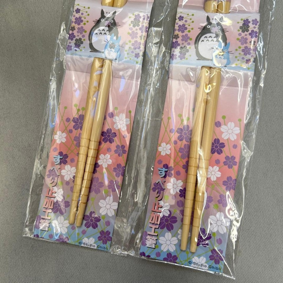 Totoro Wooden Chopsticks 21cm Set Non-slip Japanese Character | eBay