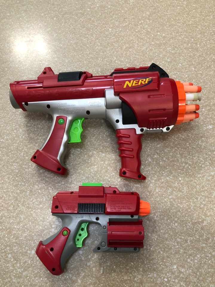 NERF Dart Tag Hyperfire Barrel Gun Blaster Red Rotating Shot and ...