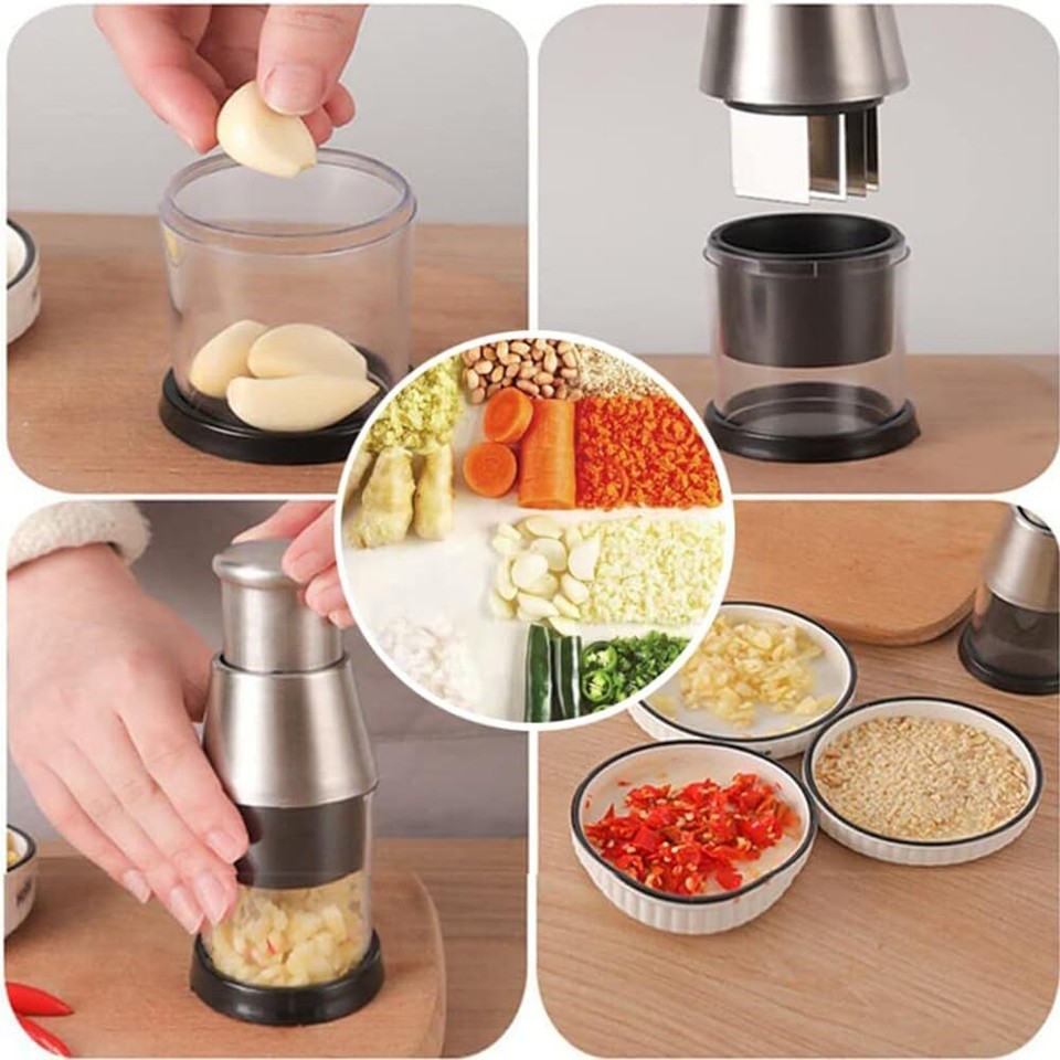 Pressed Garlic Onion Chopper 304 Stainless Steel Hand Food Chopper ...