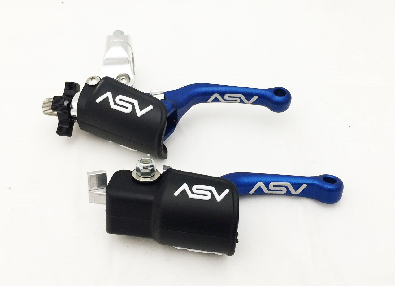 ASV C6 Shorty Blue Pair Pack Unbreakable Folding Brake + Clutch Levers ...