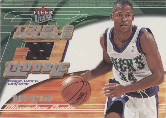 2001-02 Fleer Ultra - Triple-Double Trouble Ray Allen Game-Worn Uniform ...