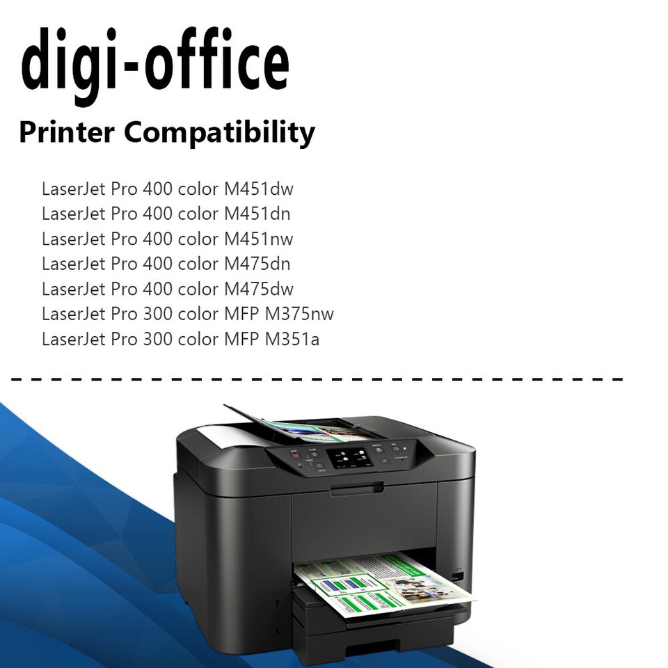 5PK CE410A Toner Cartridge Set for HP 305A LaserJet Pro 400 MFP M475dn ...