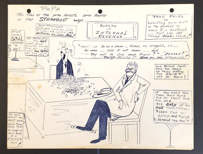 1960s African American "IRS" Comic Sketch Drawing | McReynolds | Black ...