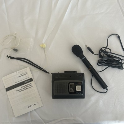 Optimus CTR-115 Voice-Activated Cassette Tape Recorder Pop Up Mic ...