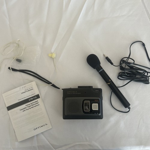 Optimus CTR-115 Voice-Activated Cassette Tape Recorder Pop Up Mic ...