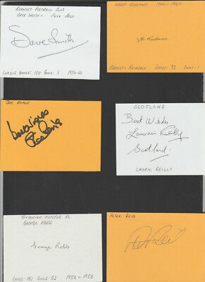 Signed WHITE card of GEORGE ROBB 1952-58 TOTTENHAM HOTSPUR Footballer ...