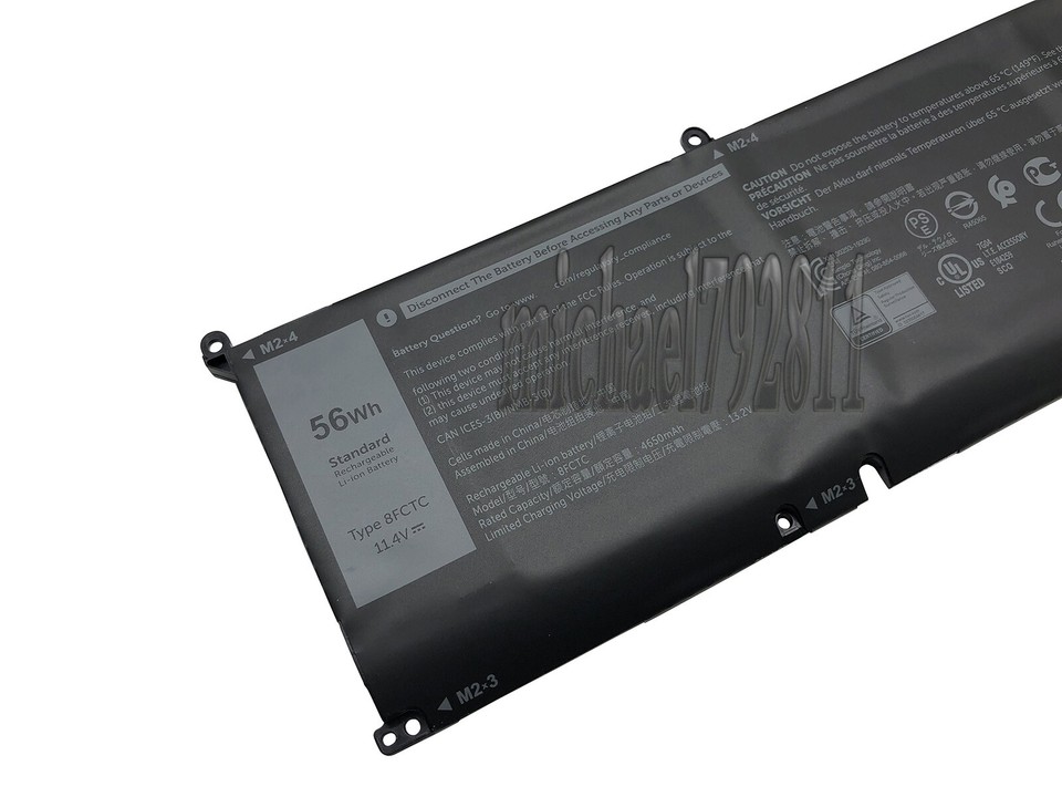 New 56Wh 8FCTC Battery P8P1P DVG8M 69KF2 Compatible with Dell XPS 15 ...