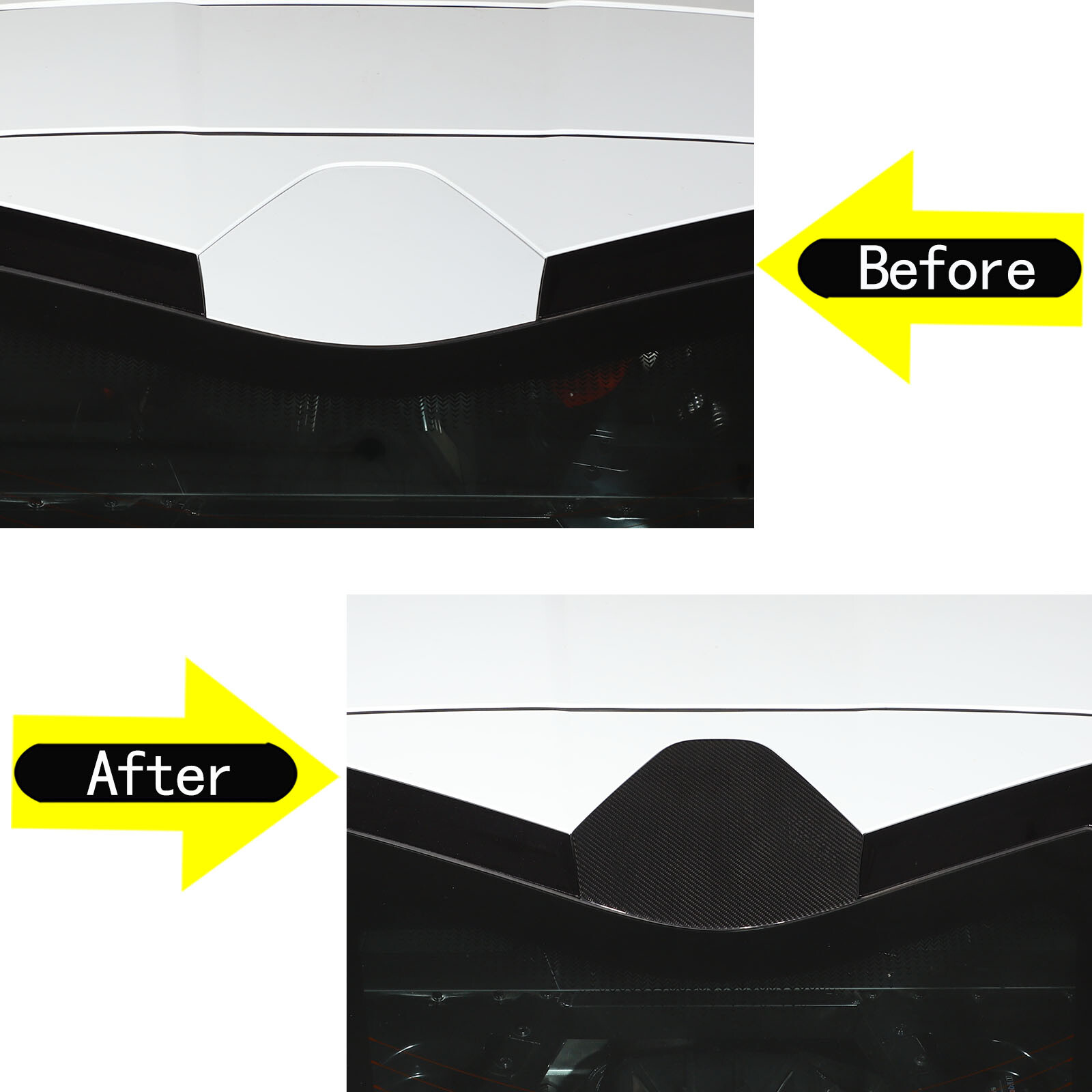 Real Carbon Fiber Rear Window Lower Trim Cover Set For Corvette C8 ...