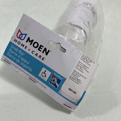 Moen R8918W Home Care 18" 1-1/2”diameter White Grab Bar | eBay