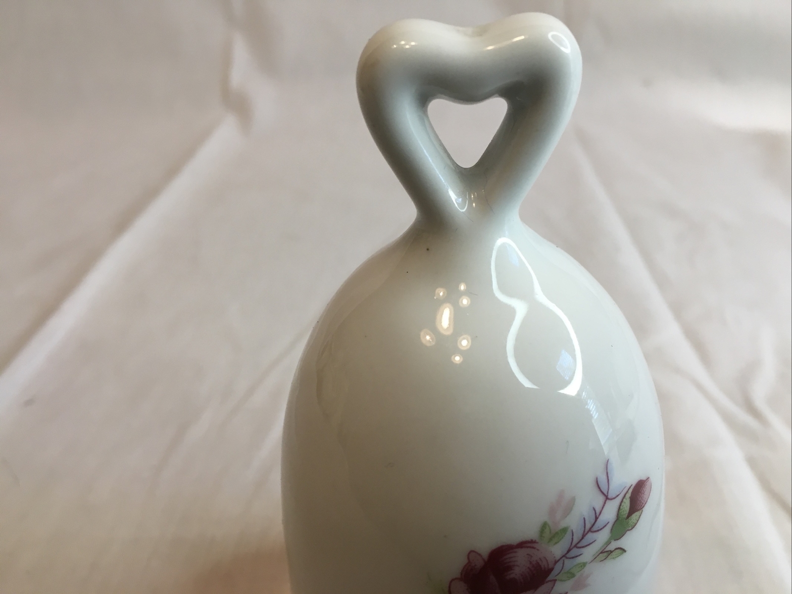 White With Floral Rose Pattern Ceramic Bell Aprox 4 1/4” Tall | eBay