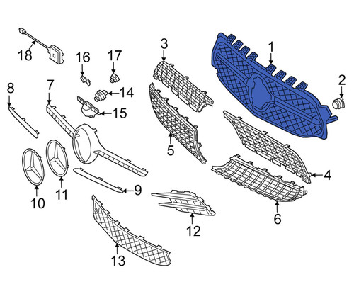 NEW MERCEDES-BENZ A W177 AMG FRONT RADIATOR GRILLE A1778806803 ORIGINAL ...