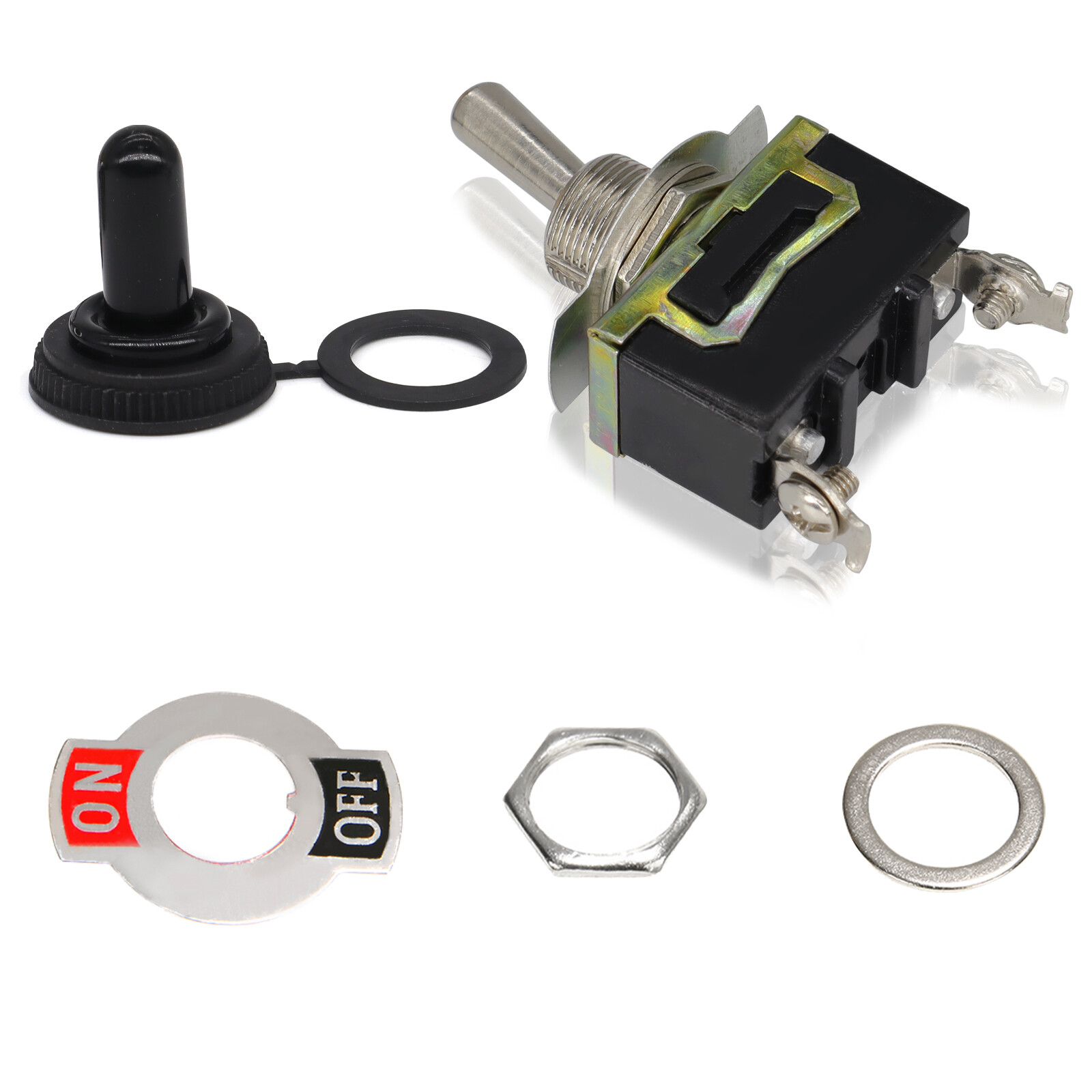 5 Set Waterproof Toggle Flick Switch 12V ON/OFF Car Dash Light Metal ...