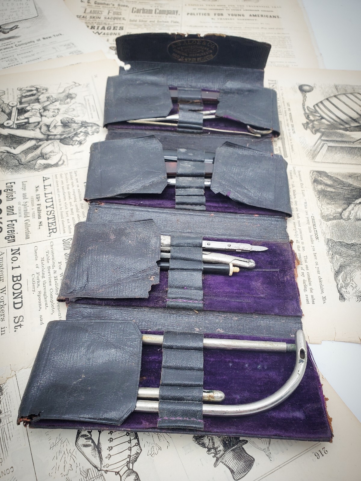 1880 Antique Surgical Folding Scalpel Medical Arterial Clamp Instrument ...