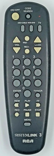RCA SystemLink 3 Universal 3 Device CABLE VCR TV Remote Control ...
