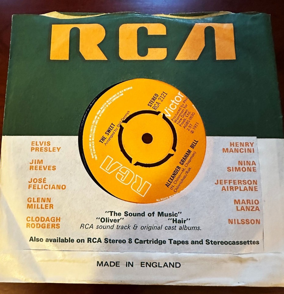 The Sweet Alexander Graham Bell/Spotlight, RCA Victor, England 1971. ex ...