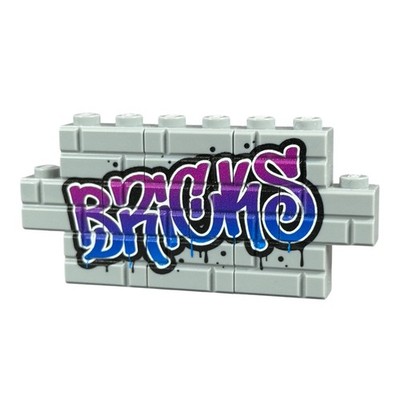 Custom printed Lego® BRICKS mini graffiti wall. Full wall of 10 bricks ...
