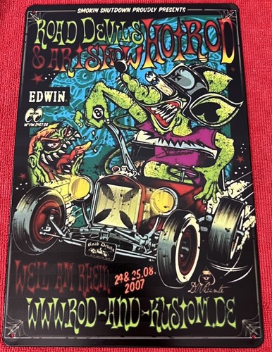 🔥 RAT FINK Ed “Big Daddy” Roth RF Hot Rod 12x8” Metal Sign ODD T-Bucket ...