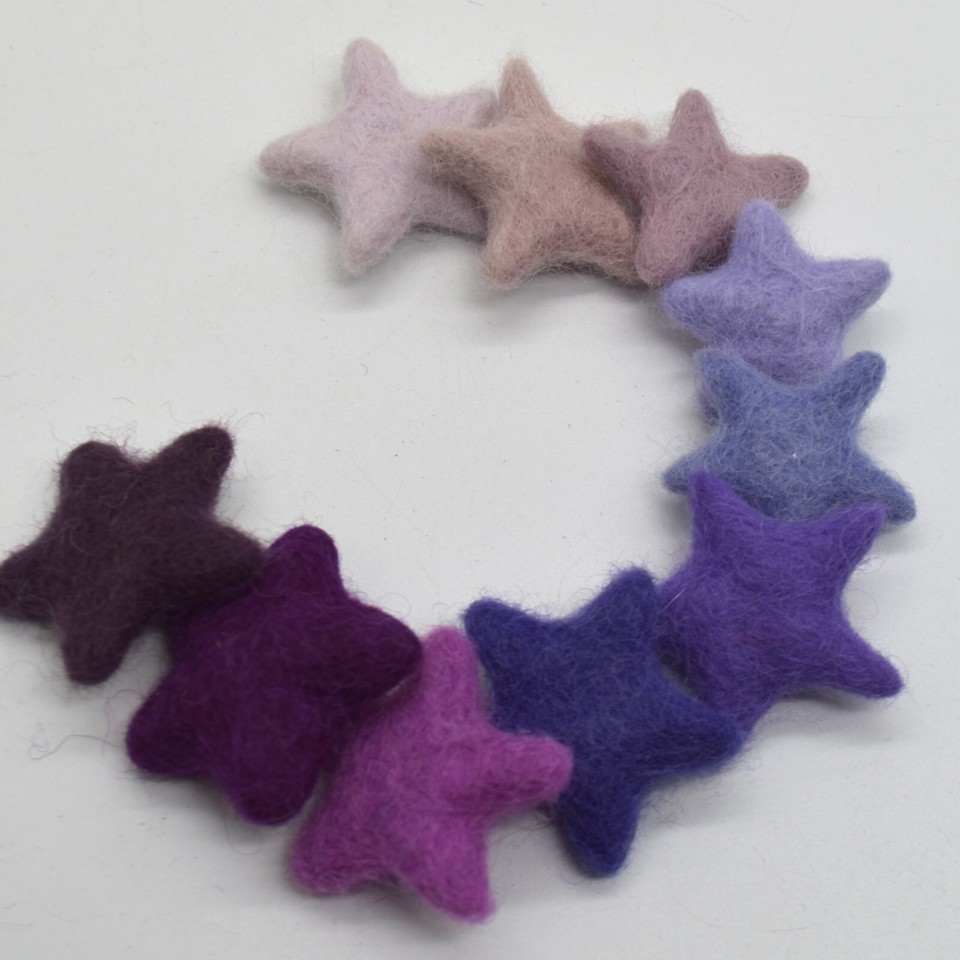 100% Wool Felt Stars - Handmade - Felted Stars - Assorted Colours | eBay