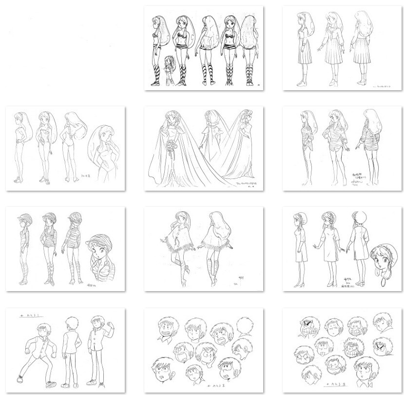 A28 - Urusei Yatsura - Lum - Lamu- model sheets character settei 150 ...