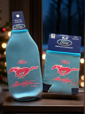 Offical Ford Mustang Girl Bottle Cooler Can Cooler Koozie Blue + Pink ...