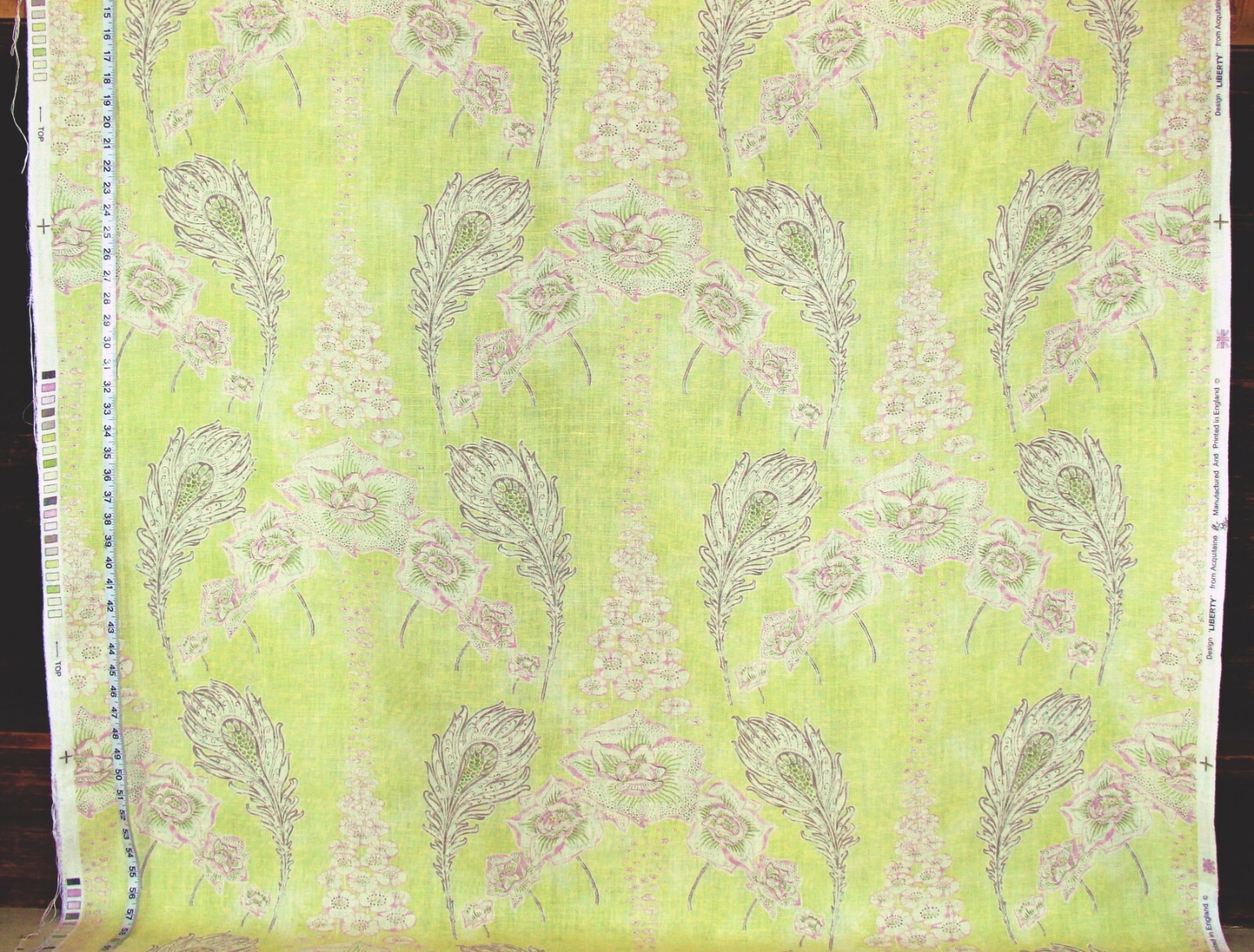 Acquitaine fabric Liberty yellow chartreuse floral home decorating ...