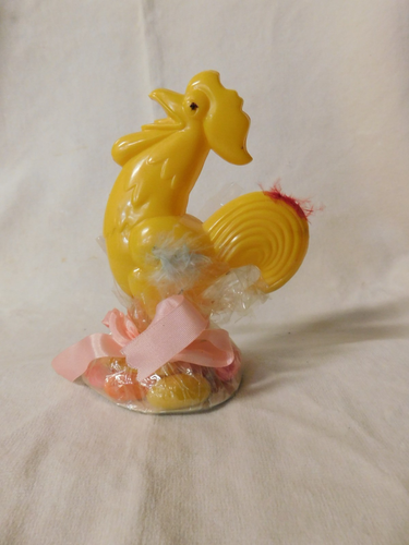 Vtg Rosen Rosbro Easter 5.5 Plastic Chicken Rooster 1950's w/ Candy | eBay