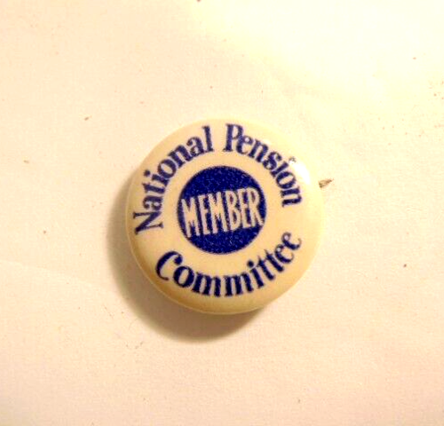 vintage celluloid pin: National Pension Committee Member | eBay