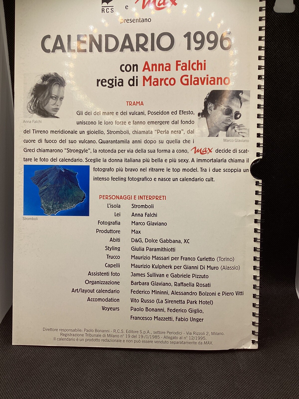 CALENDARIO MAX 1996 - ANNA FALCHI - | eBay