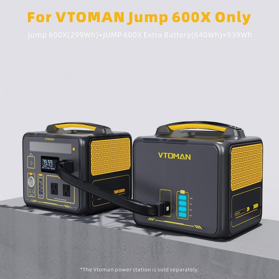 VTOMAN Jump 600X Portable Power Station 600W LiFePO4 Battery Generator ...