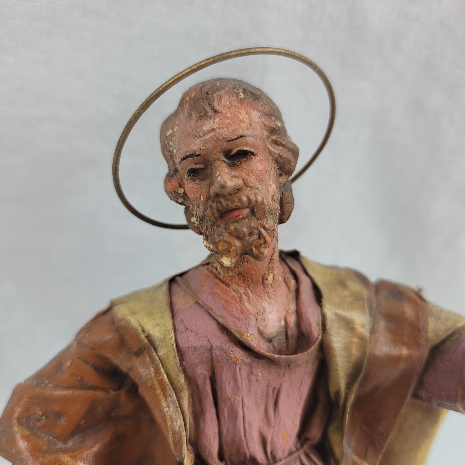 Paper Mache Italy Nativity Cartapesta Creche Figure Italian Joseph ...