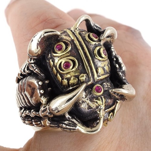Vintage Scorpion Scarab Ring Size 7.75 Solid Inside, Signed by Artist ...
