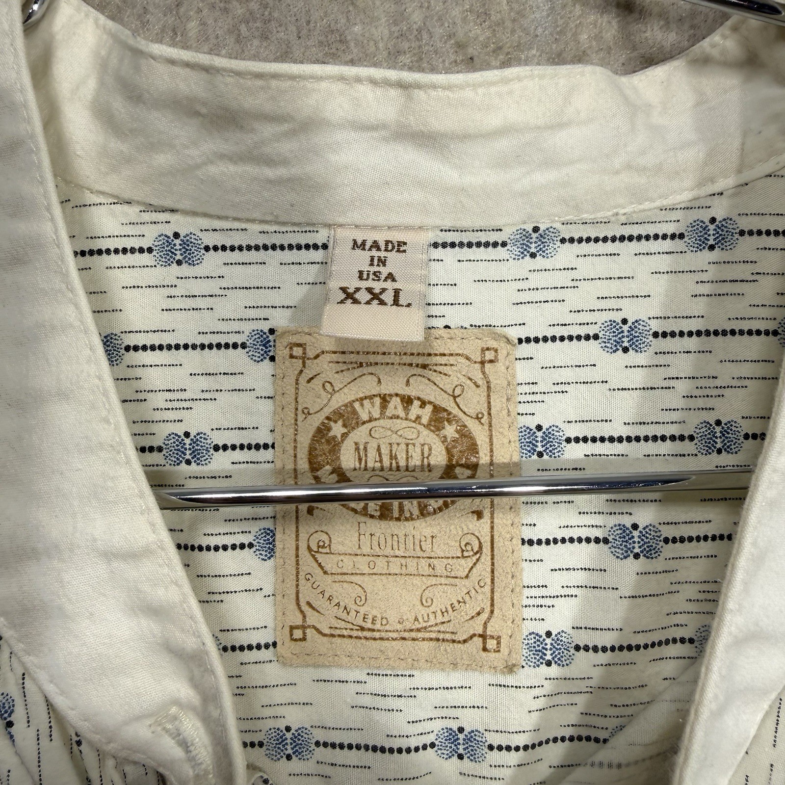 Vintage 90s Wah Maker White Blue Long Sleeve Button Up Western Shirt ...