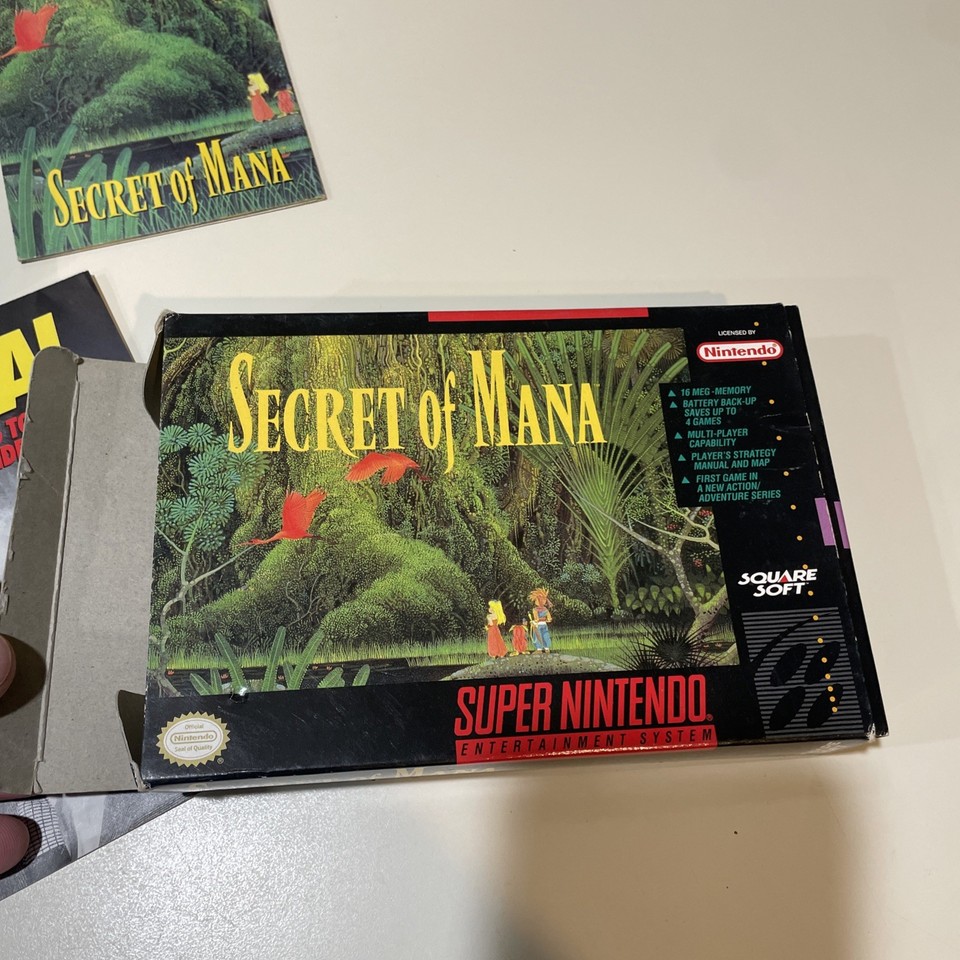 SNES Super Nintendo Secret Of Mana Box, Instruction Booklet Manual ...