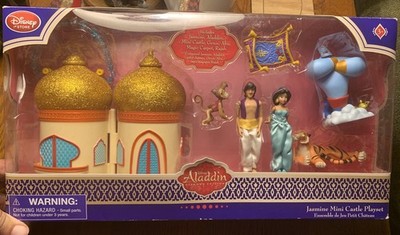 Disney Store ALADDIN MINI CASTLE PLAYSET w/Jasmine Genie Abu Rajah ...