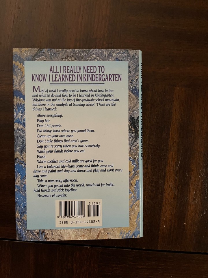 All I Really Need to Know I Learned in Kindergarten : by Robert Fulghum ...