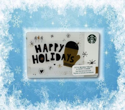 Starbucks Happy Holidays Gold Mittens Metallic 10 Cards Plastic 2015 0 ...