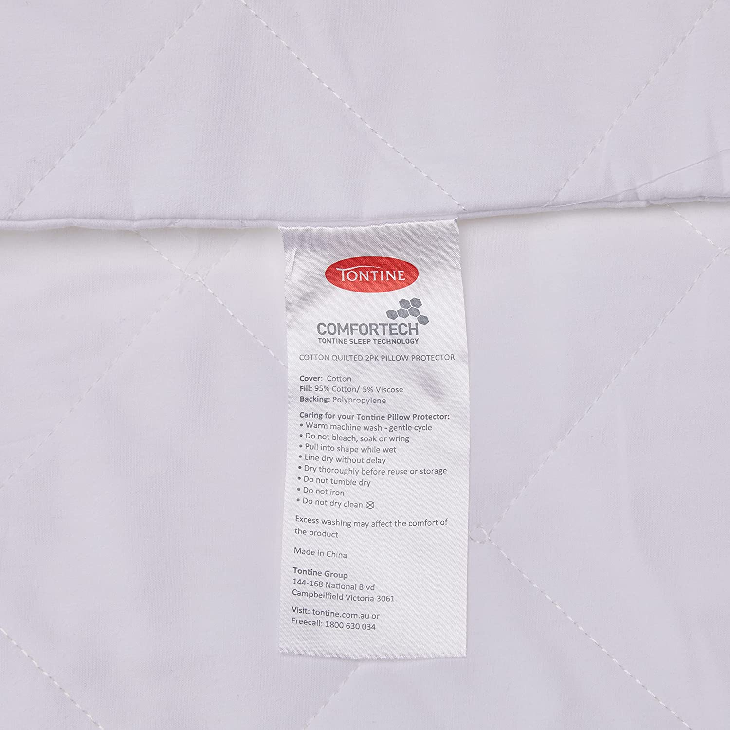Comfortech Cotton Quilted Pillow Protector, White, Pack of 2 | eBay
